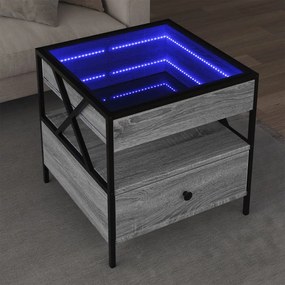 Konferenční stolek s Infinity LED šedý sonoma 50 x 50 x 51 cm