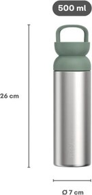 Termoláhev z nerezové oceli ve stříbrné barvě/šalvějově zelená 500 ml Ellipse – Mepal