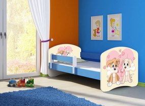 Dětská postel - Zamilovaní pejsci 2 160x80 cm modrá