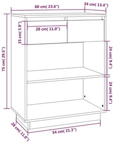 Konzolová skříňka Trends - 60x34x75 cm | bílá