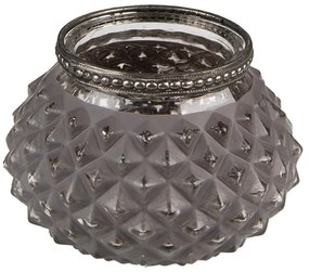 Skleněná čajová svíčka Houder Grey 11*8 cm – 11x8 cm