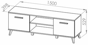 ML FURNITURE Skříňka pod TV - SECCO 06, lesklá bílá/matná bílá