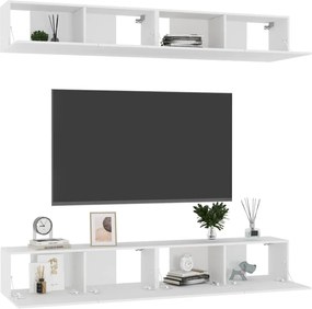TV skříňky 4 ks bílé 100 x 30 x 30 cm kompozitní dřevo 3074452