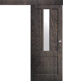 posuvné interiérové dveře na stěnu vasco doors LISBONA model 3 Průchozí rozměr: 70 x 197 cm, Orientace dveří: Levé dveře, Dekor: Dub kartáčovaný