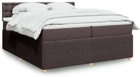 Box spring postel s matrací tmavě hnědá 200x200 cm textil