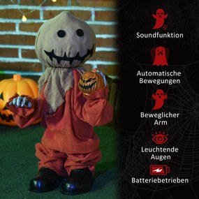 HOMCOM Strašák Halloween dekorace, pohyblivý, vydává zvuky, na baterie