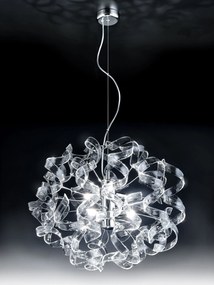 Metal Lux 206.155.01 Astro Crystal, designové závěsné svítidlo v průměru 50cm, 6x40W, čiré sklo, chrom