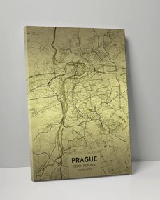 Obraz Mapa Praha 30 x 40 cm - napnuté plátno na dřevěném rámu