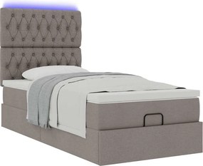 Osmanský rám postele s matrací taupe 80x200cm textil 3314048