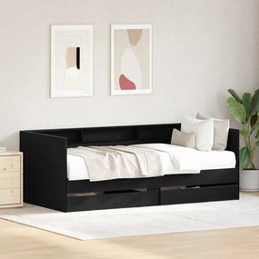 Daybed se zásuvkou Černý dub 100 x 200 cm Kompozitní dřevo 3333986