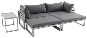 Sunfun Hannah Set lounge nábytku, 5 dílů, hliník, polyester, šedá