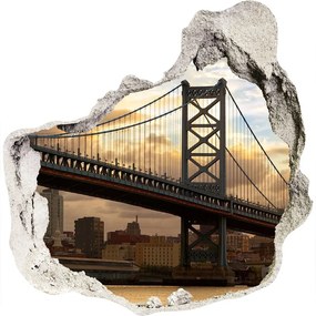Wallmuralia Fototapeta díra na zeď 3D Most Filadelfie 75x75 cm