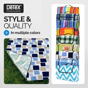 Detex Pikniková deka modrá 200×200 cm – skládací, termoizolační