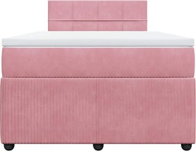 Box spring postel s matrací růžová 120 x 200 cm samet 3287715