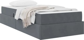 Postel s úložným prostorem a matrací Tmavě šedá 90 x 200 cm 3399695