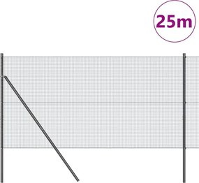 Zemní upevnění svařované drátěné ploty 25 x 1,2 m Šedá Síťovina 3351848