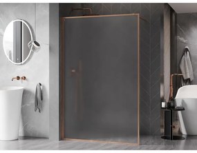 Mexen, Mexen Kioto-XF sprchová stěna s rámem 100 x 202 cm, matná 10 mm, broušená měď - 800-100-104-65-30-X