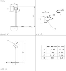 Eglo 99554 - Stolní lampa CASIBARE 1xE27/28W/230V
