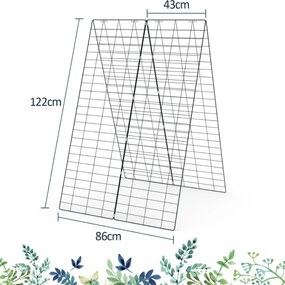 Costway 2dílná podpěra zelená Garden Trellis pro popínavé rostliny, zelený
