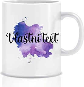 Personalizovaný klasický bílý keramický hrníček 300 ml s barevnou skvrnou