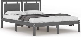 Rám postele šedý masivní dřevo 200 x 200 cm 3105557