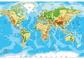 Vliesové fototapety na zeď Mapa světa | MS-5-0261 | 375x250 cm