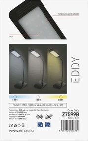 LED stolní lampa EDDY černá EMOS Z7599B