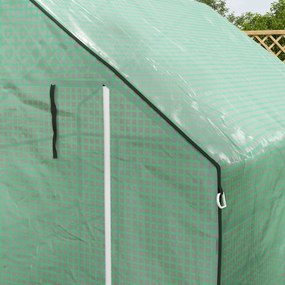 Zahradní skleník Outsunny s 3 police, balkonový skleník, zesílený tarp 135 g/m², ocelový rám, rolovací zipová vrata, pro zeleninu, rostliny a květiny…