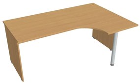 Stůl ergo 180 x 120 cm, levý Hobis Gate GE 1800 60 L Dekor lamino podnože: buk, Dekor korpusu: buk, Barva nohy: šedivá