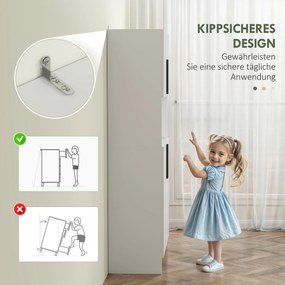 HOMCOM Kuchyňská Skříňka Buffet se Pracovní Deskou, 2 Dveře, 2 Skříňky, Vysoká Skříň s Tichými Závěsy, Mikrovlnková Skříňka s Moderním Designem, Bílá