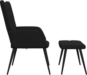 Relaxační židle se stoličkou černá textil 327958