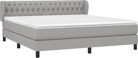 Box spring postel s matrací světle šedá 180 x 200 cm textil 3126501