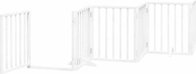 Zábrana pro psy s dvířky skládací 15 panelů bílá 750 cm topol 3155537