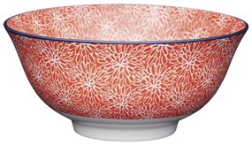 Červená keramická miska Kitchen Craft Floral, ø 16 cm