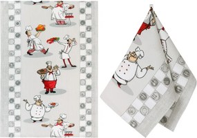 Bellatex Kuchyňská utěrka 1 ks Šedá,Bílá,Červená 50x70 cm