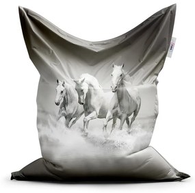 Sablio Sedací vak Classic Bílí koně - 150x100 cm
