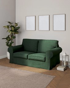 Potah na pohovku IKEA Ektorp 2-místná rozkládací  NOVÝ MODEL 2012 barva zelená látka pletený vzor