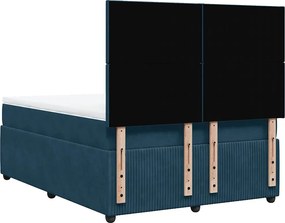 Box spring postel s matrací tmavě modrá 140x200 cm samet 3292356