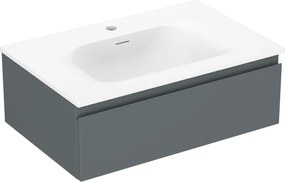 Mexen Orio, koupelnová skříňka 70 cm s umyvadlem Vela, 1 zásuvka, grafitová matná/bílá matná, 91A10-07023-1-BF66-W23M01