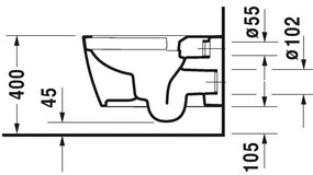 Duravit ME by Starck - závěsné WC 37x57 cm s Rimless a HygieneGlaze, 2529092000