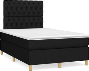 Box spring postel s matrací černá 120x200 cm textil 3142563
