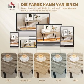 HOMCOM konferenční stolek — moderní dekorační stolek s ocelovými nohami a deskou 4 cm pro obývací pokoj/kancelář/ložnici, 100 × 50 × 45 cm, dub/černá