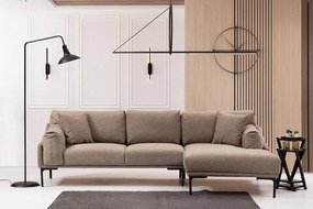 Designová rohová sedačka Pallavi 255 cm hnědá - pravá