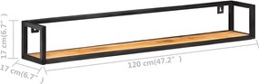 Nástěnné police 2 ks 120 cm masivní akáciové dřevo 320675