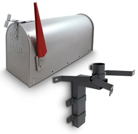 Americká poštovní schránka s držákem, Barvy Stříbrná