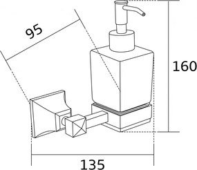 Mexen příslušenství, Dalia dávkovač mýdla, zlatá, 70173388-50