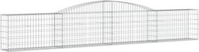 Klenuté gabionové koše 5 ks 400x30x60/80 cm pozinkované železo 3146843