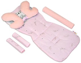 Oboustranný 5-ti dílný komplet do kočárku Velvet, Baby Nellys - Medvídek Koala, růžová