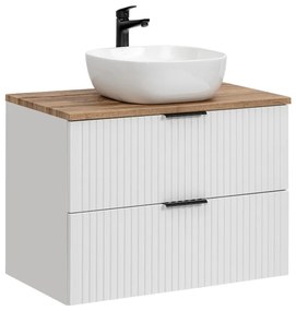 Koupelnová skříňka s umyvadlem a deskou ADEL White DU80/1 | 80 cm