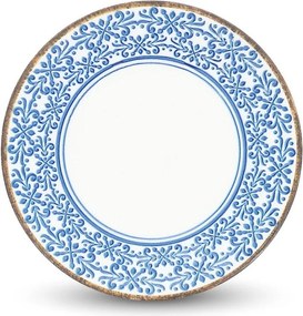Bílý/modrý dezertní porcelánový talíř ø 21 cm Azul – BonBistro